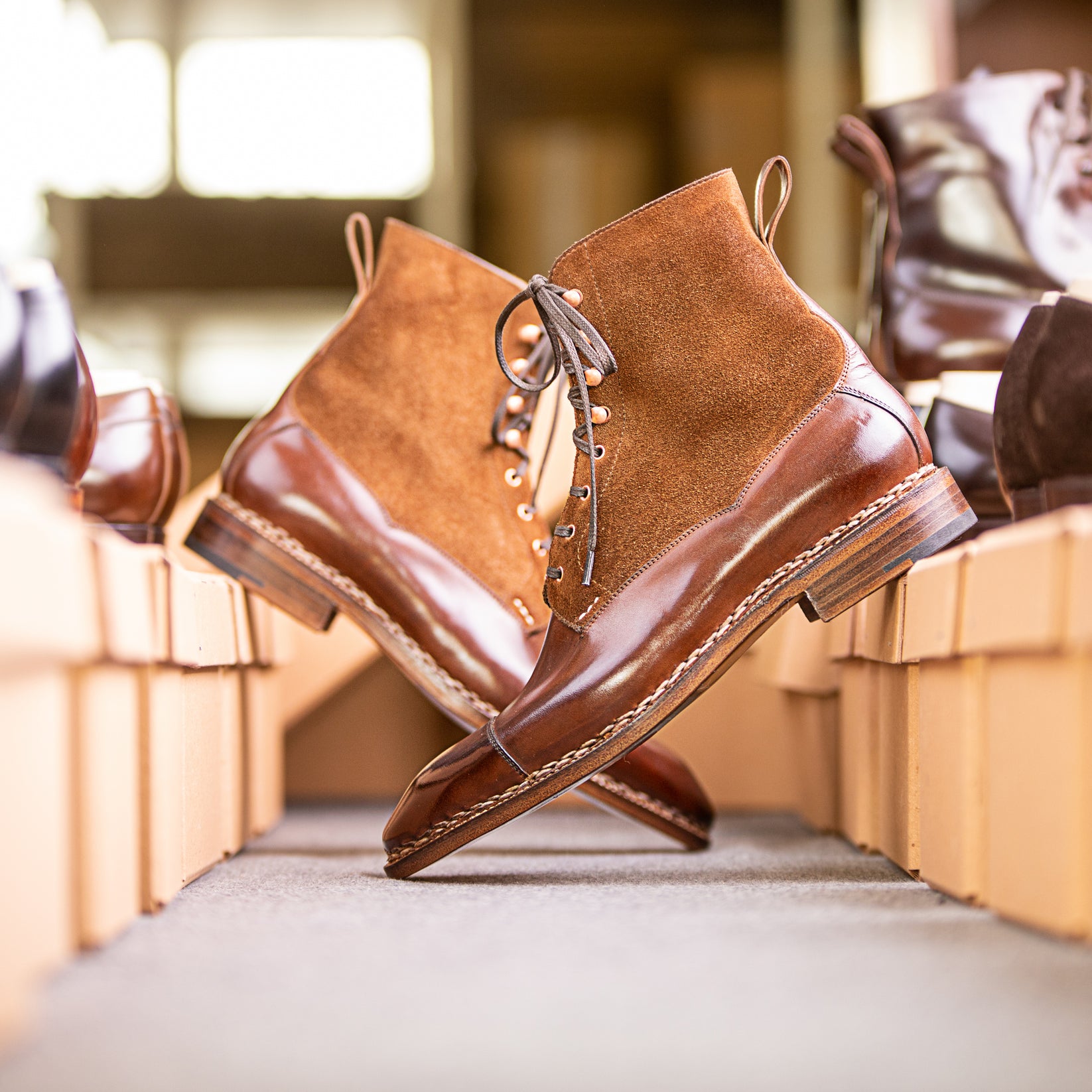 High cut derby boot, with middle tulip cut – Saint Crispin's